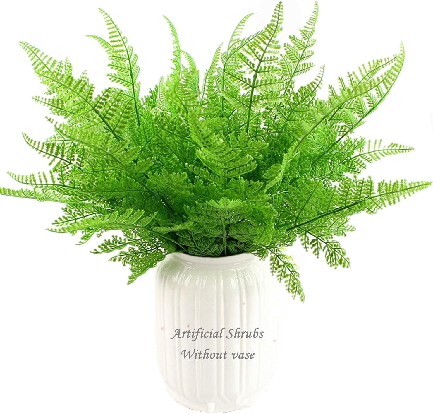 Artificial Shrubs, Plastic Fern Leaves Persian Grass Bushes Outdoor ...