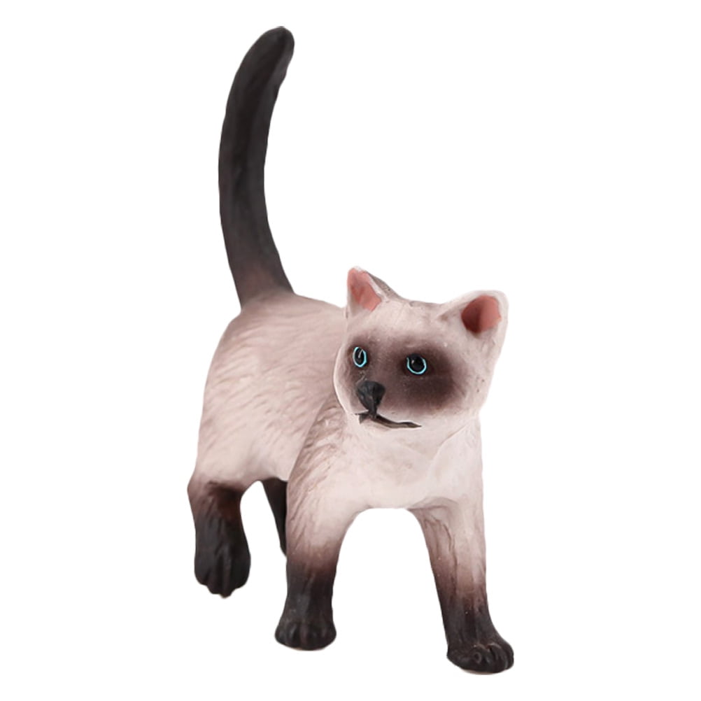 Artificial Siamese Cat Model Lifelike Cat Figurine Kids Siamese Cat ...