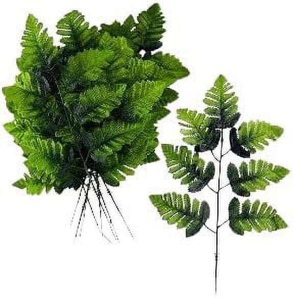 Artificial Silk 18 Inch Leather Leaf Fern Greenery Florist Quality 7 ...