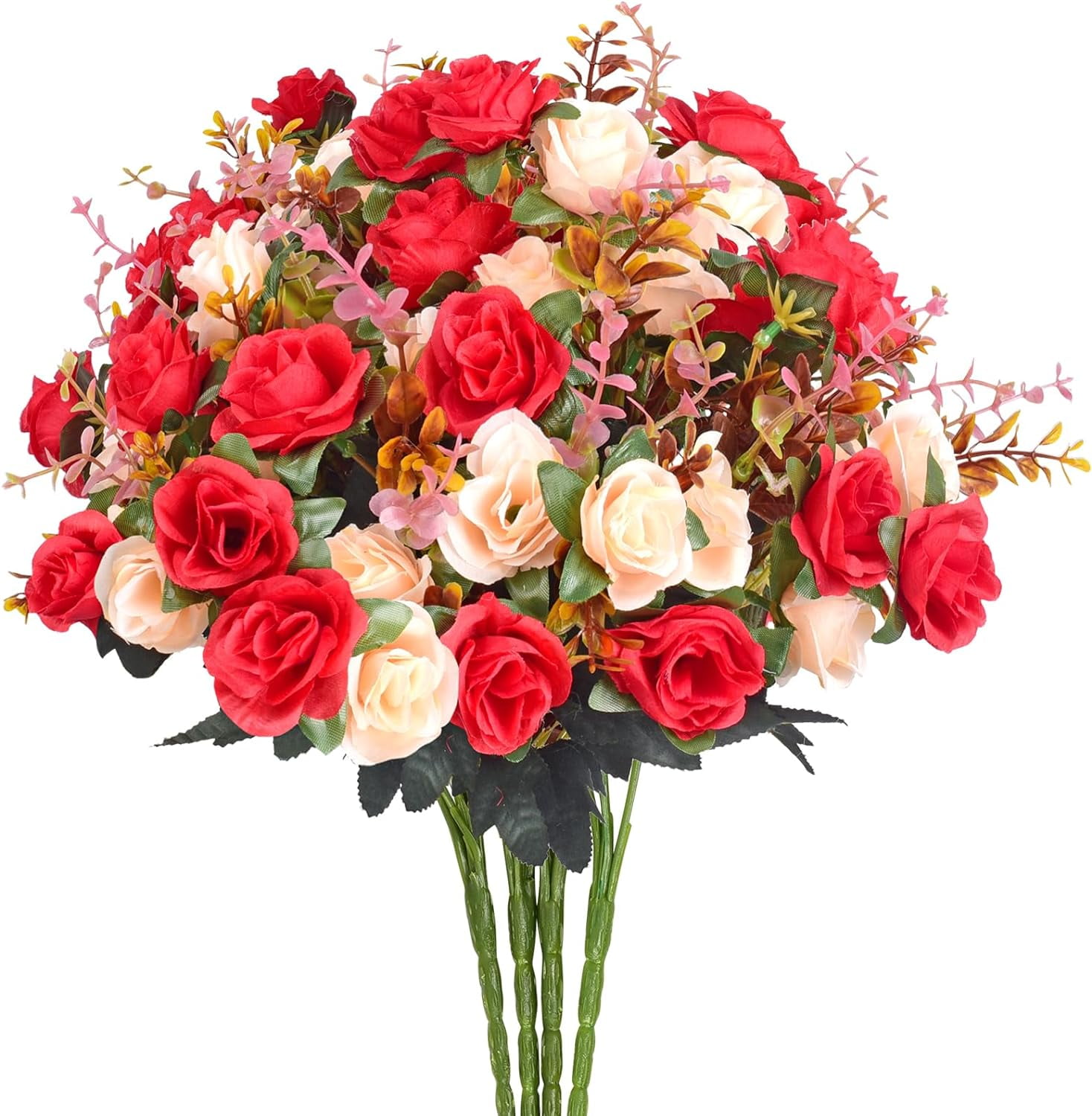 Artificial Silk Bouquet Mini Roses For Decoration Fake Color Flowers ...