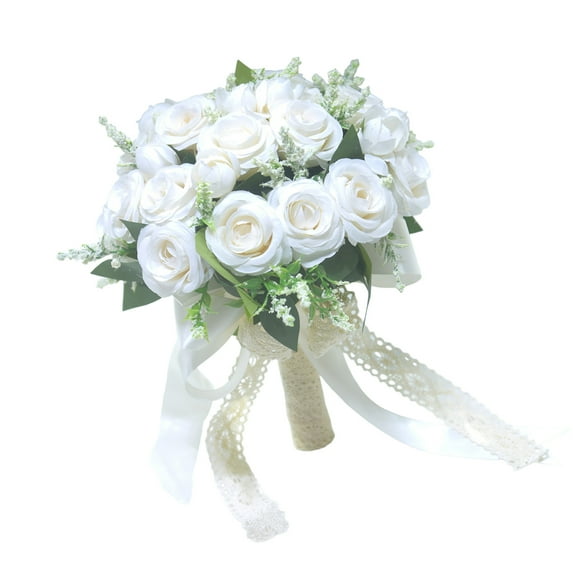 Artificial Silk Flower Bridal Bouquet For Wedding Ceremony Realistic ...