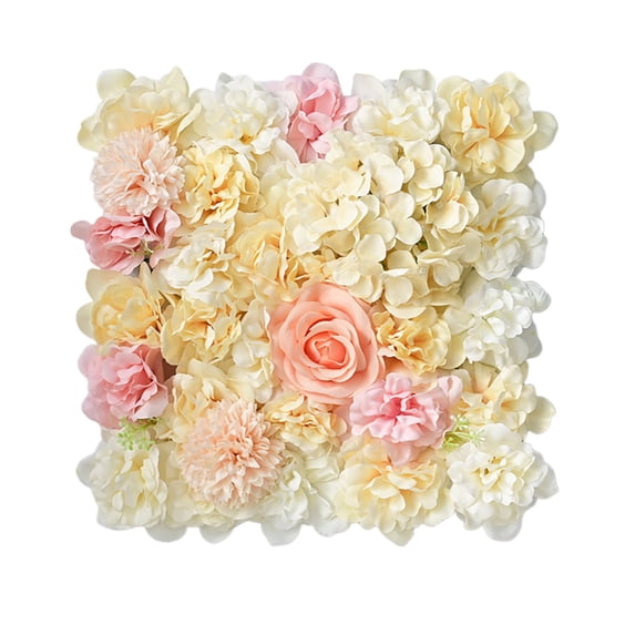 Artificial Silk Flower Wall Panel, Hydrangea & Rose Floral Background ...