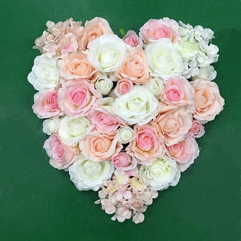 Artificial Silk Flower Wedding Decor Hydrangea Peony Rose Heart design ...