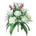 Artificial Silk Flowers, Faux Rose Bouquet, Fake Flowers for Home Decor ...