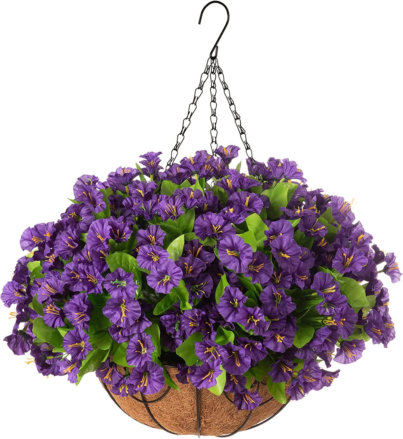 Artificial Silk Flowers Hanging Basket for Outdoor Indoor, Daisy with ...