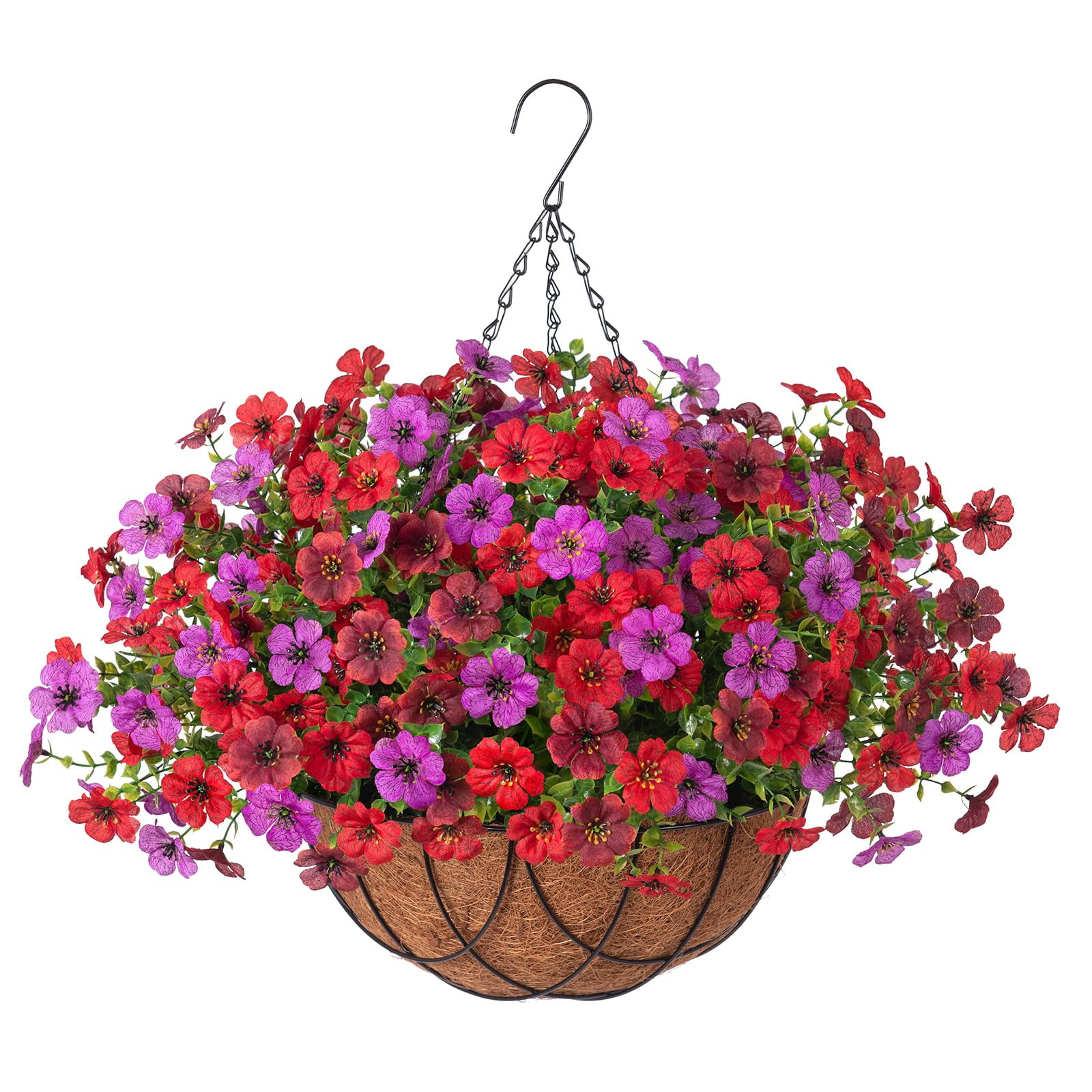 Artificial Silk Flowers Hanging Baskets Outdoors Indoors, Daisy with ...