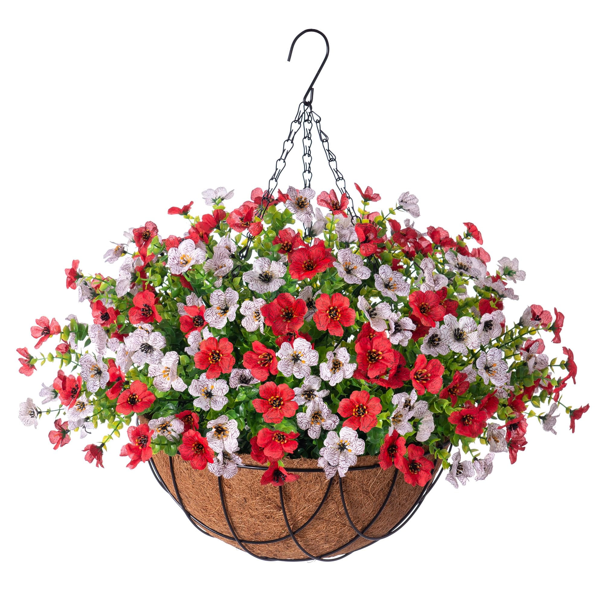 Artificial Silk Flowers Hanging Baskets Outdoors Indoors, Daisy with ...