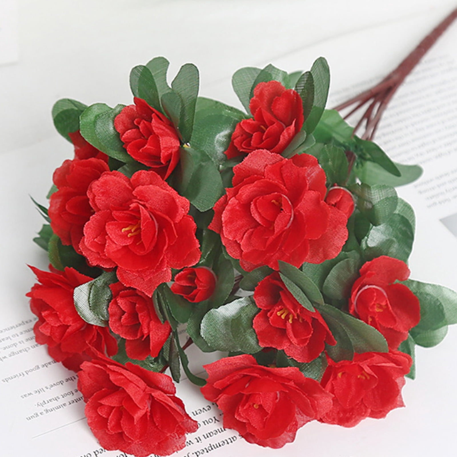 Artificial Silk Flowers Outdoor Bush Faux Flowers Geraniums for Outdoor ...