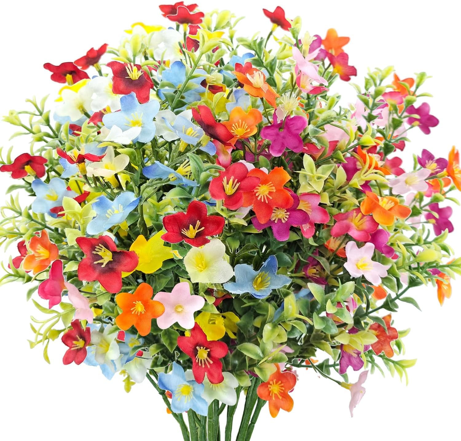 Artificial Silk Flowers for Outdoors Bulk Fake UV Resistant Plants Faux ...