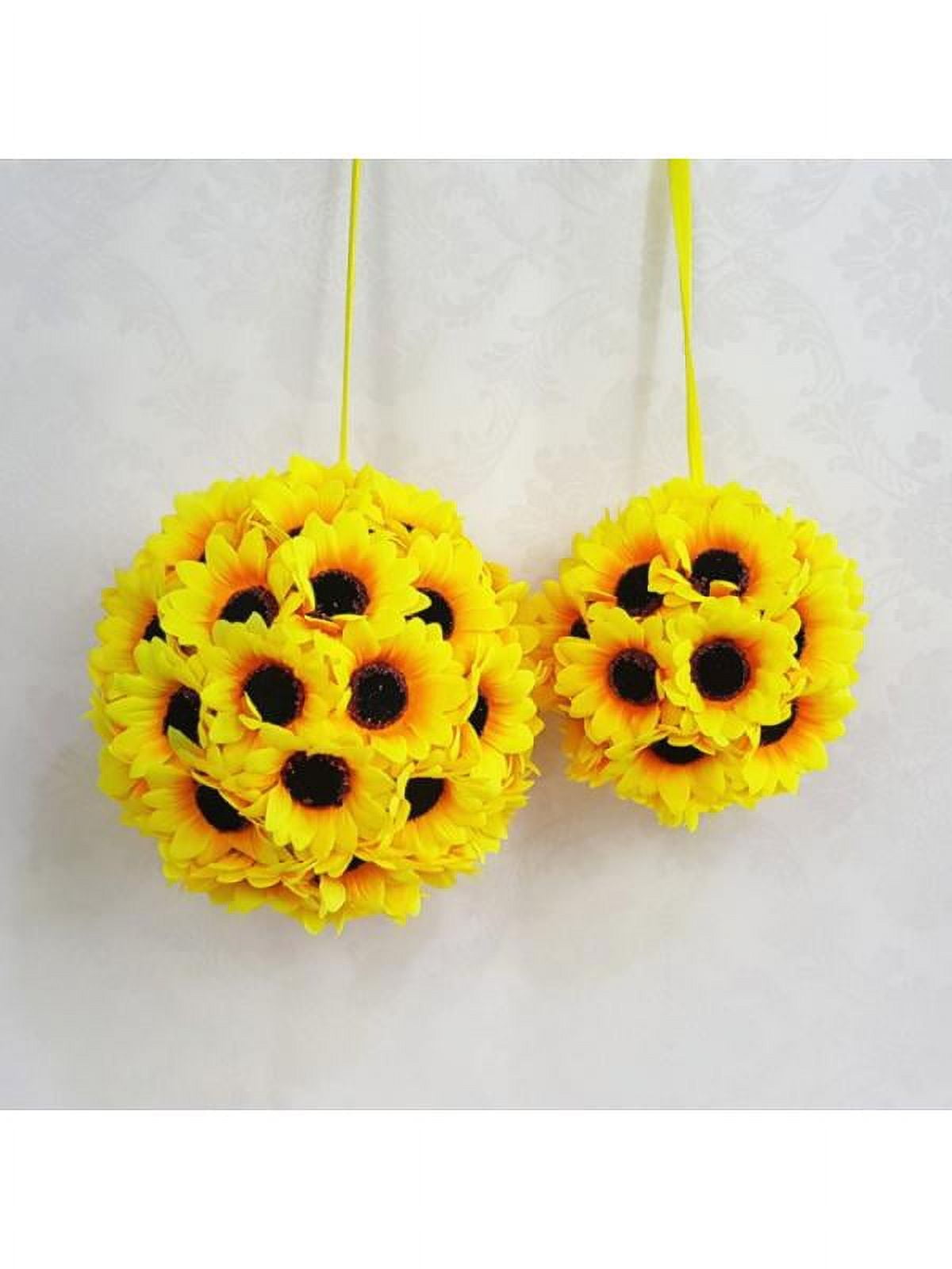 Artificial Silk Flowers Sunflower Kissing Ball Bouquet Home Office ...