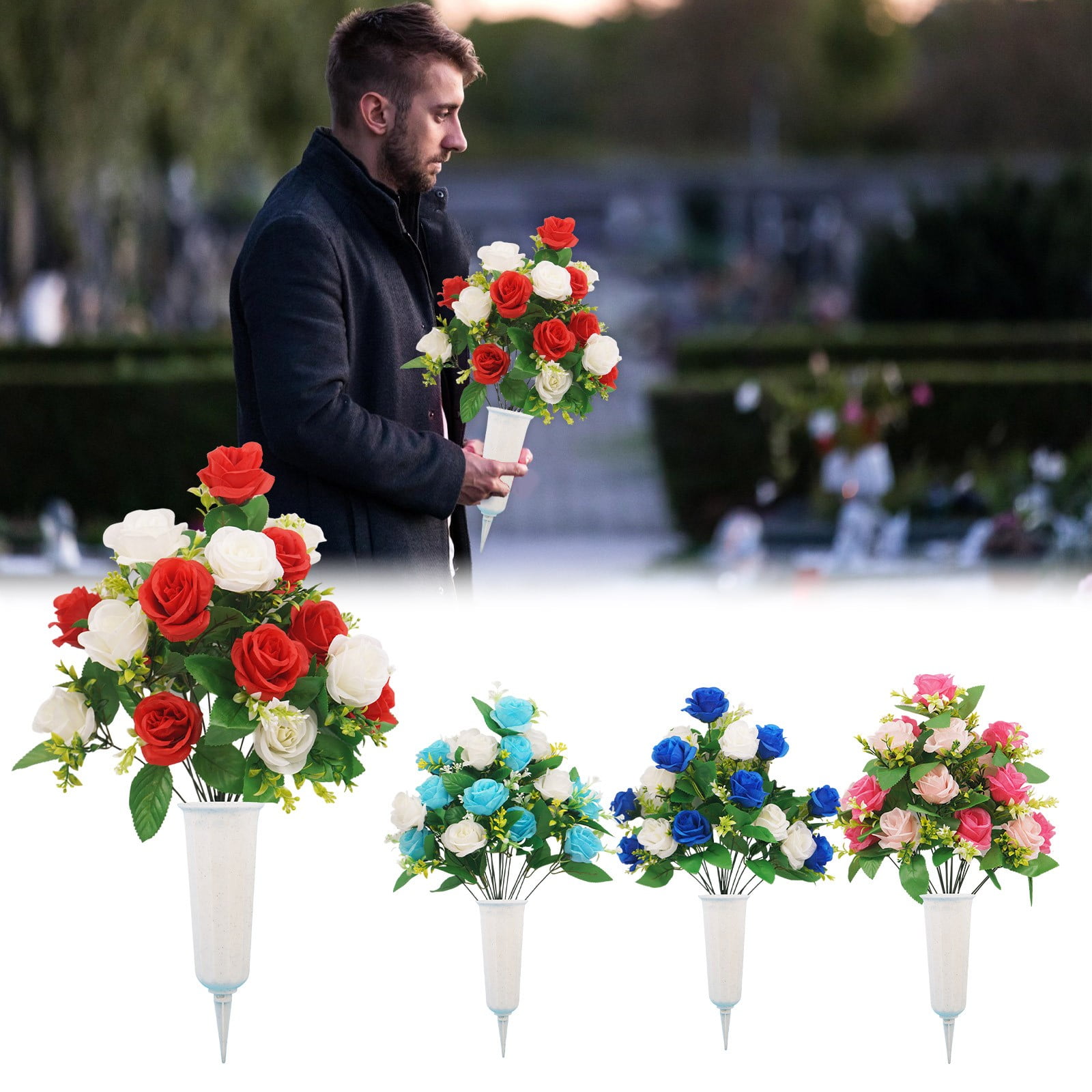 Artificial Silk Funeral Flowers Grave Tribute Flowers Wreath Memorial, Artificial Flower for ...