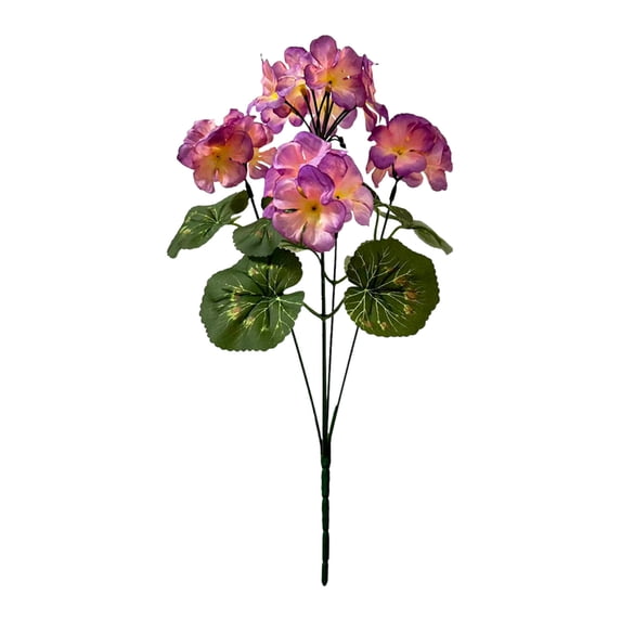 Artificial Silk Geraniums Faux Flowers UV Resistant Realistic Bouquet ...