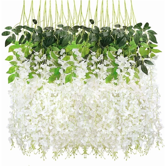 Artificial Silk Hanging Orchid Flowers - Realistic Wall Décor Garland ...
