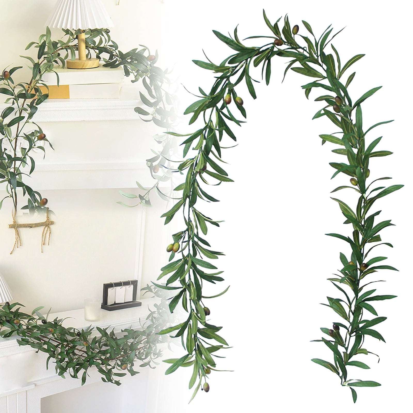 Artificial Silk Ivy Garland with Green Leaves – Fake Greenery Hanging ...