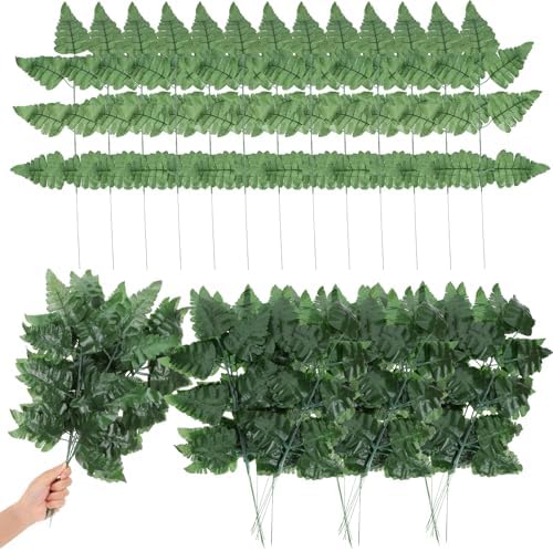Artificial Silk Leaf Fern - Artificial Fern Leaves Stem Faux Greenery ...