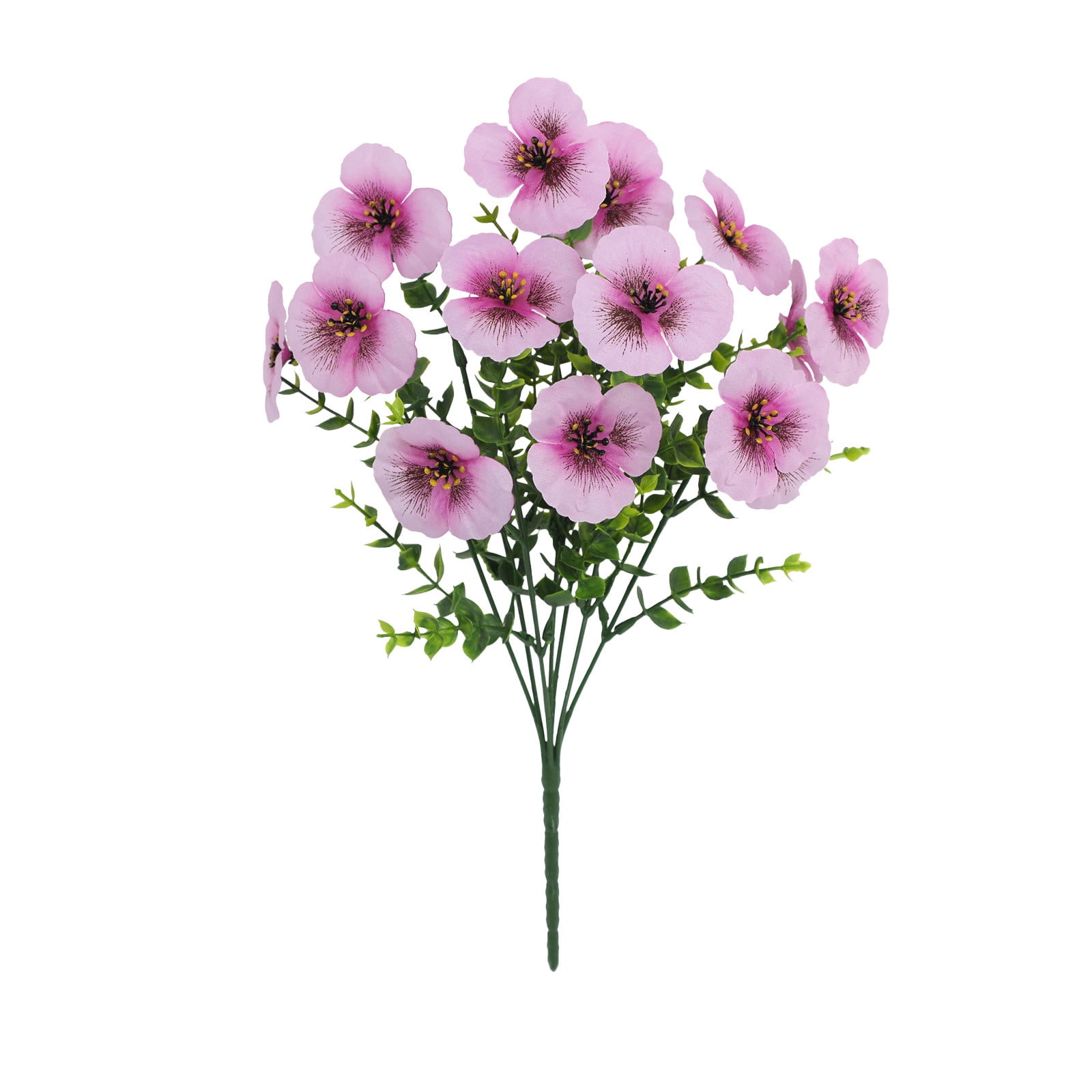 Artificial Silk Pansy and Eucalyptus Spray for Home Decor Floral ...