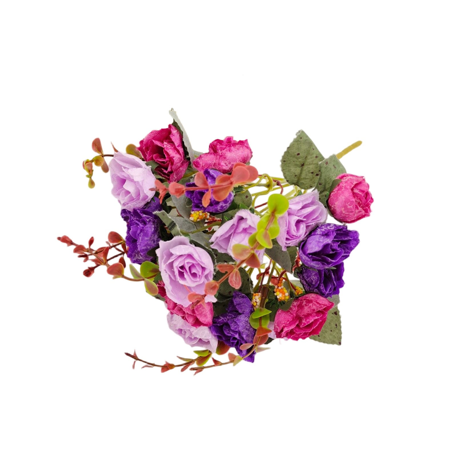 Artificial Silk Rose Bouquet Realistic Multi-Color Roses for Home Decor ...