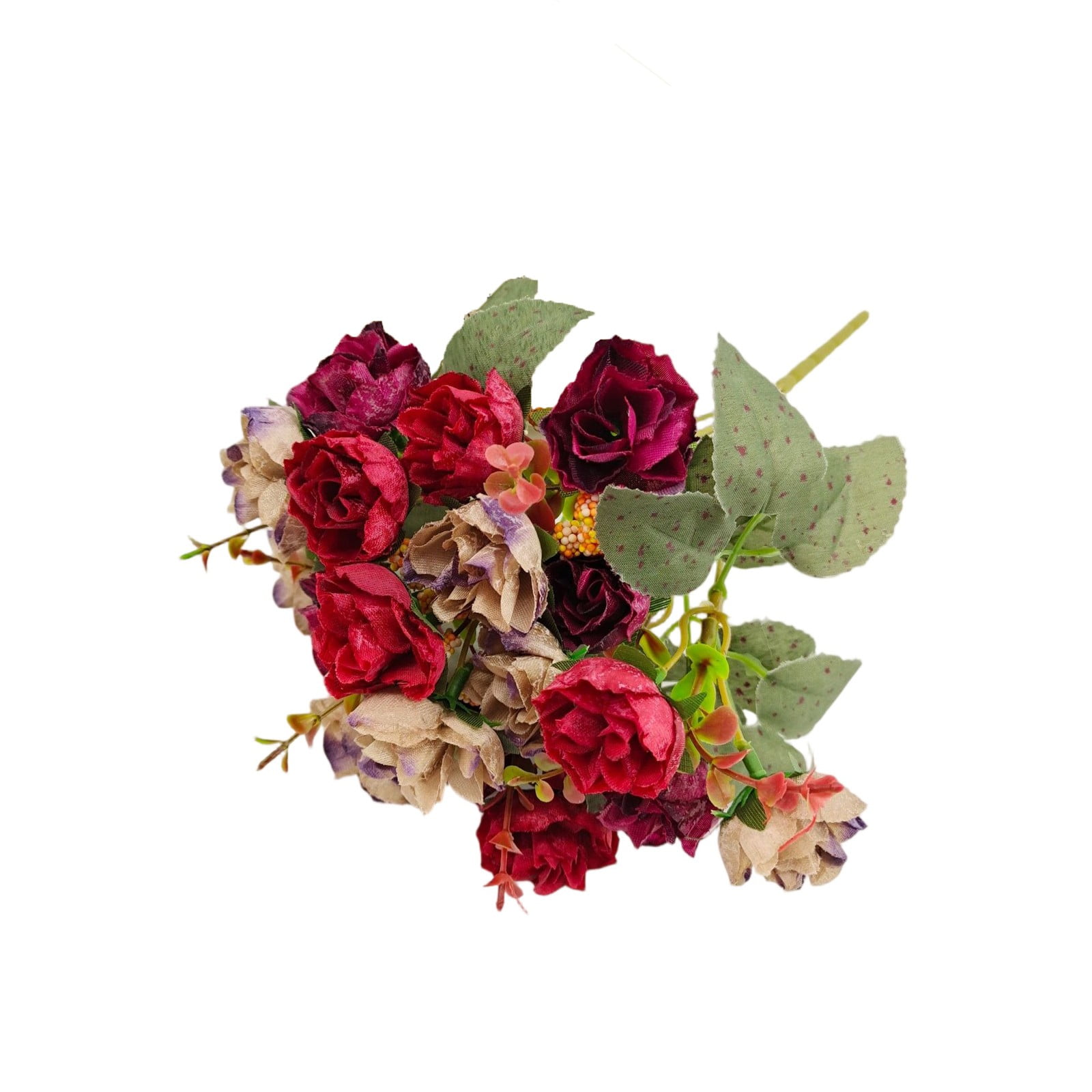 Artificial Silk Rose Bouquet Realistic Multi-Color Roses for Home Decor ...