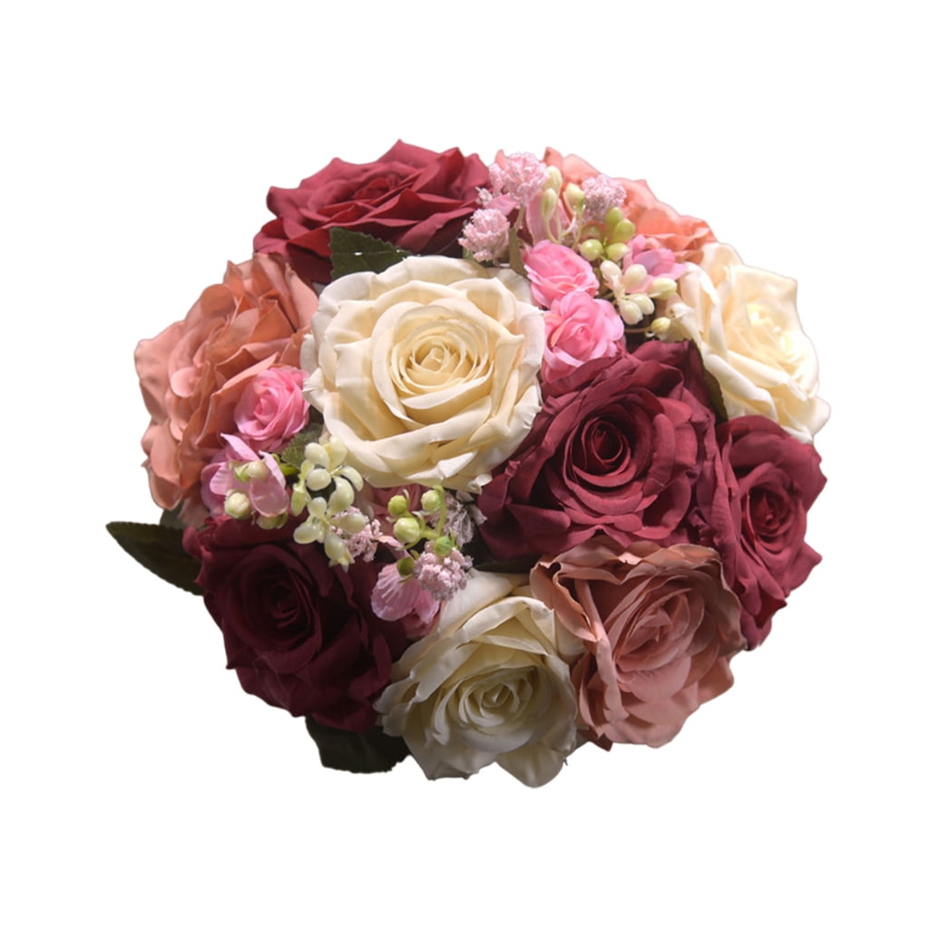 Artificial Silk Rose Bouquets for Wedding, Valentines, Photography ...