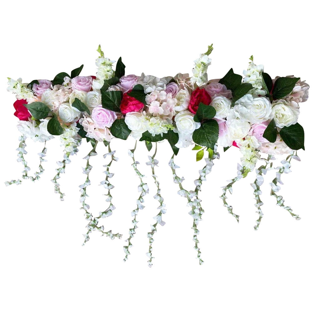 Artificial Silk Rose Flower Backdrop Wedding Row Decor Floral Wall ...