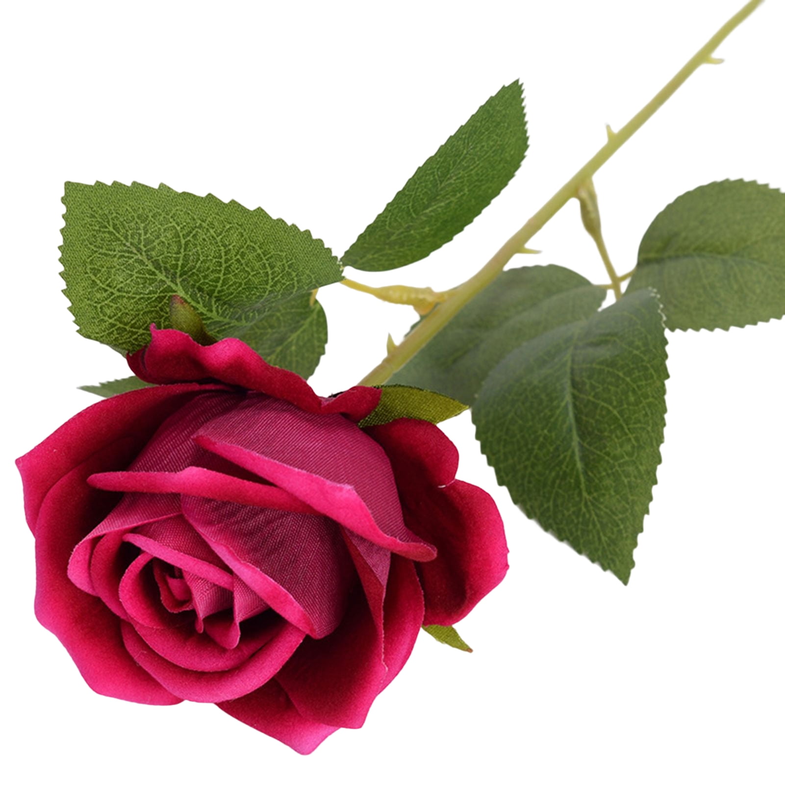 Artificial Silk Rose Flower Bouquet Fake Vintage Roses with Long Stems ...