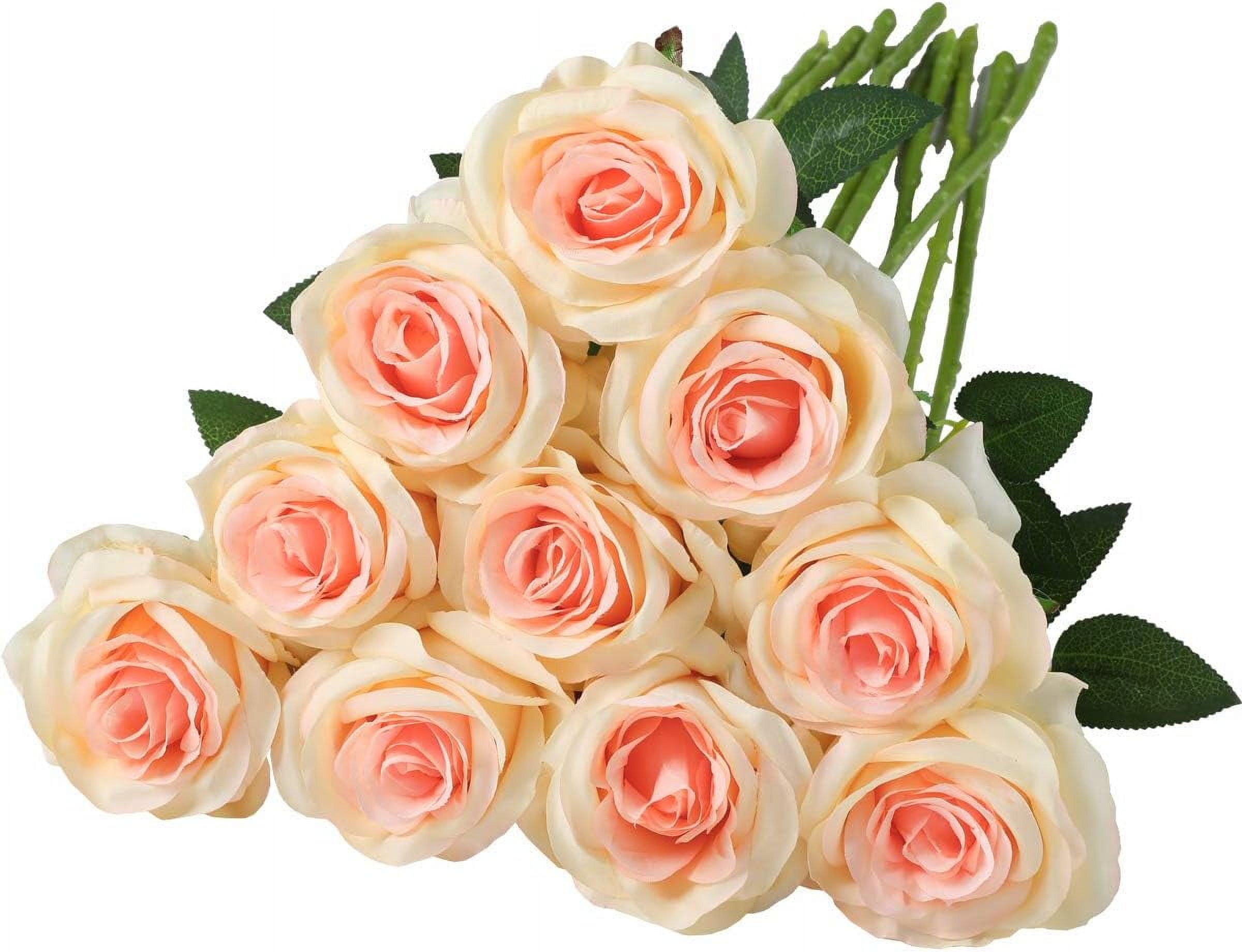 Artificial Silk Rose Flower Bouquet Lifelike Fake Rose for Wedding Home ...