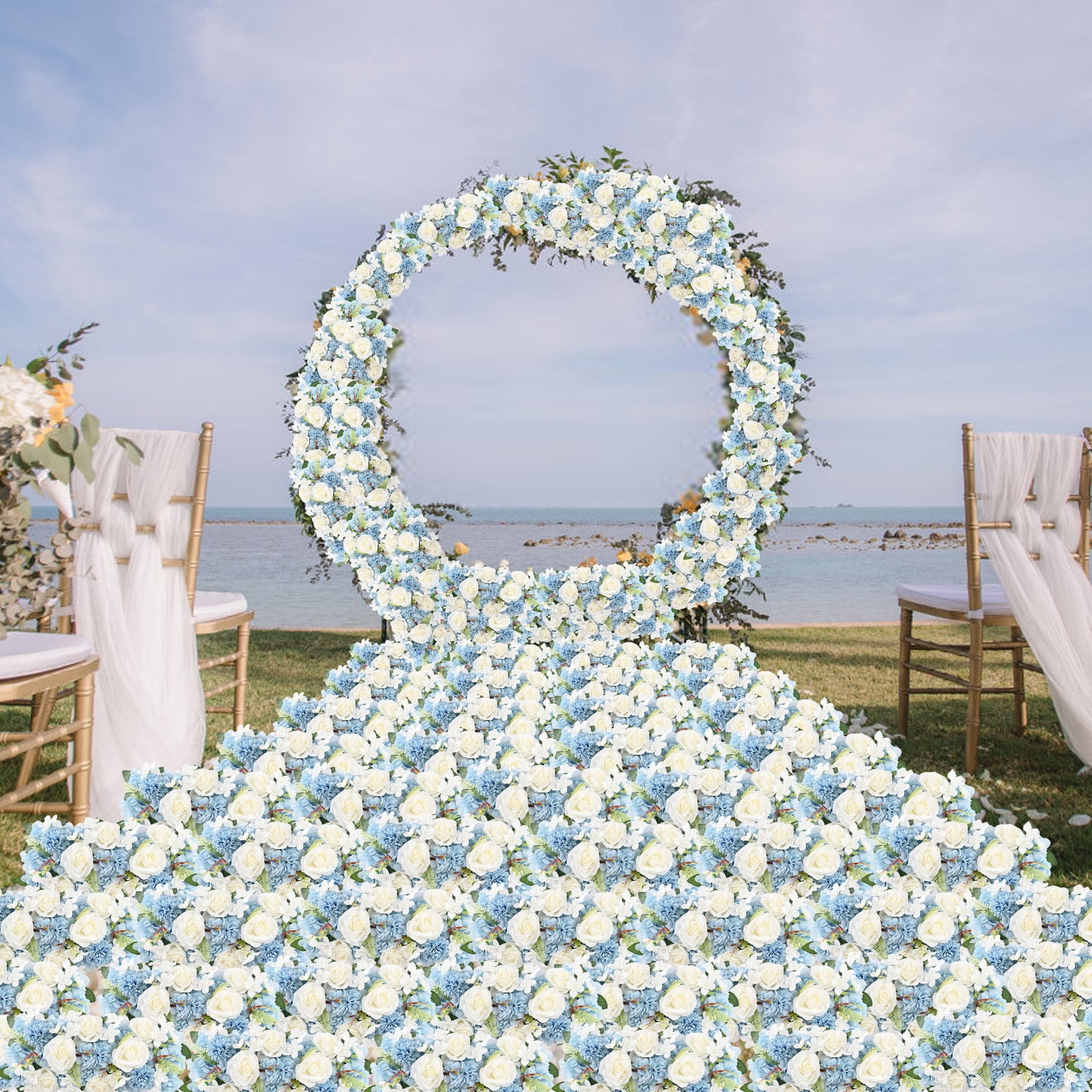 Artificial Silk Rose and Hydrangea Flower Arrangement, Wedding Venue ...