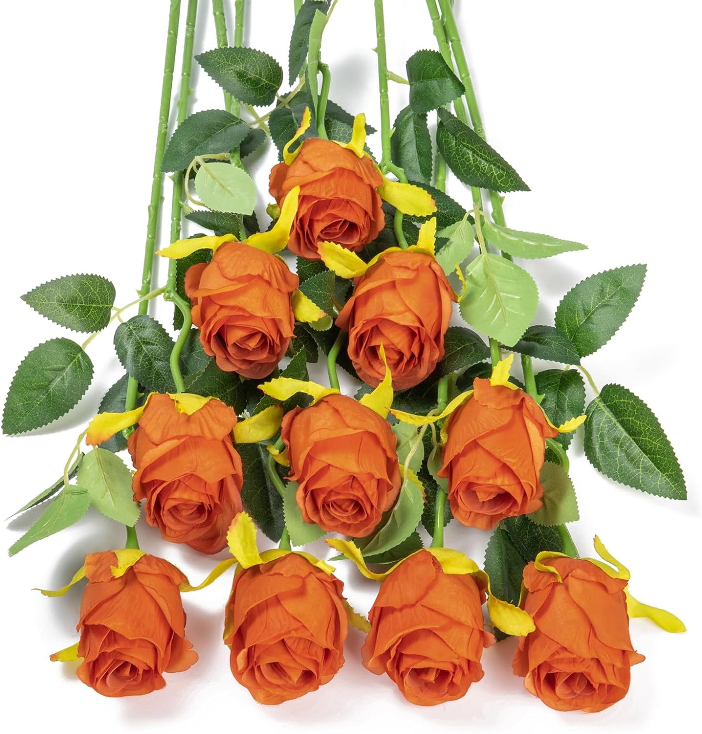 Artificial Silk Roses Fake Flowers Bouquet Long Stems for Wedding Home ...