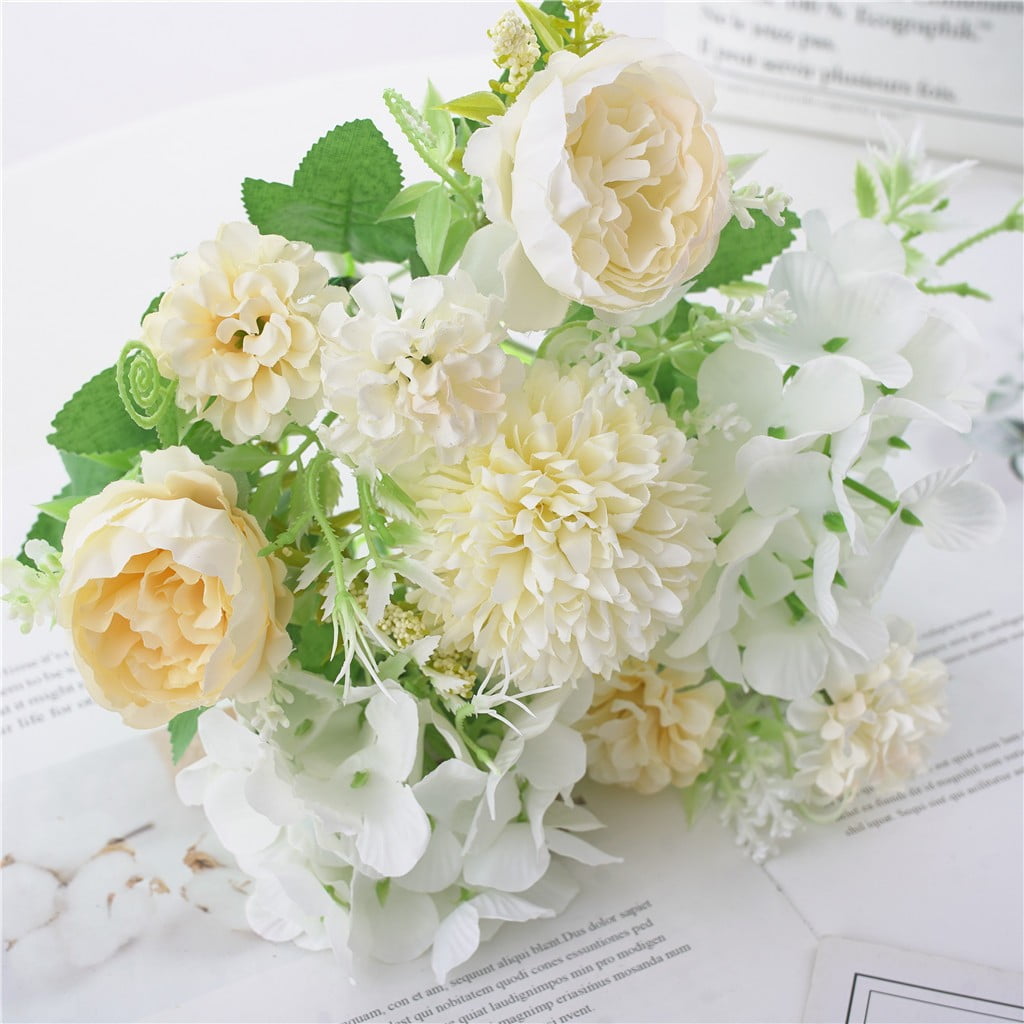 Artificial Silk Wedding Bouquet - Beautiful Fake Flower Arrangement for ...