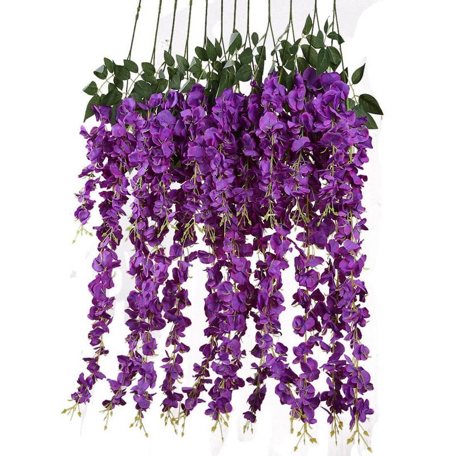 Artificial Silk Wisteria Vine Ratta Silk Hanging Flower Wedding Decor,6 ...