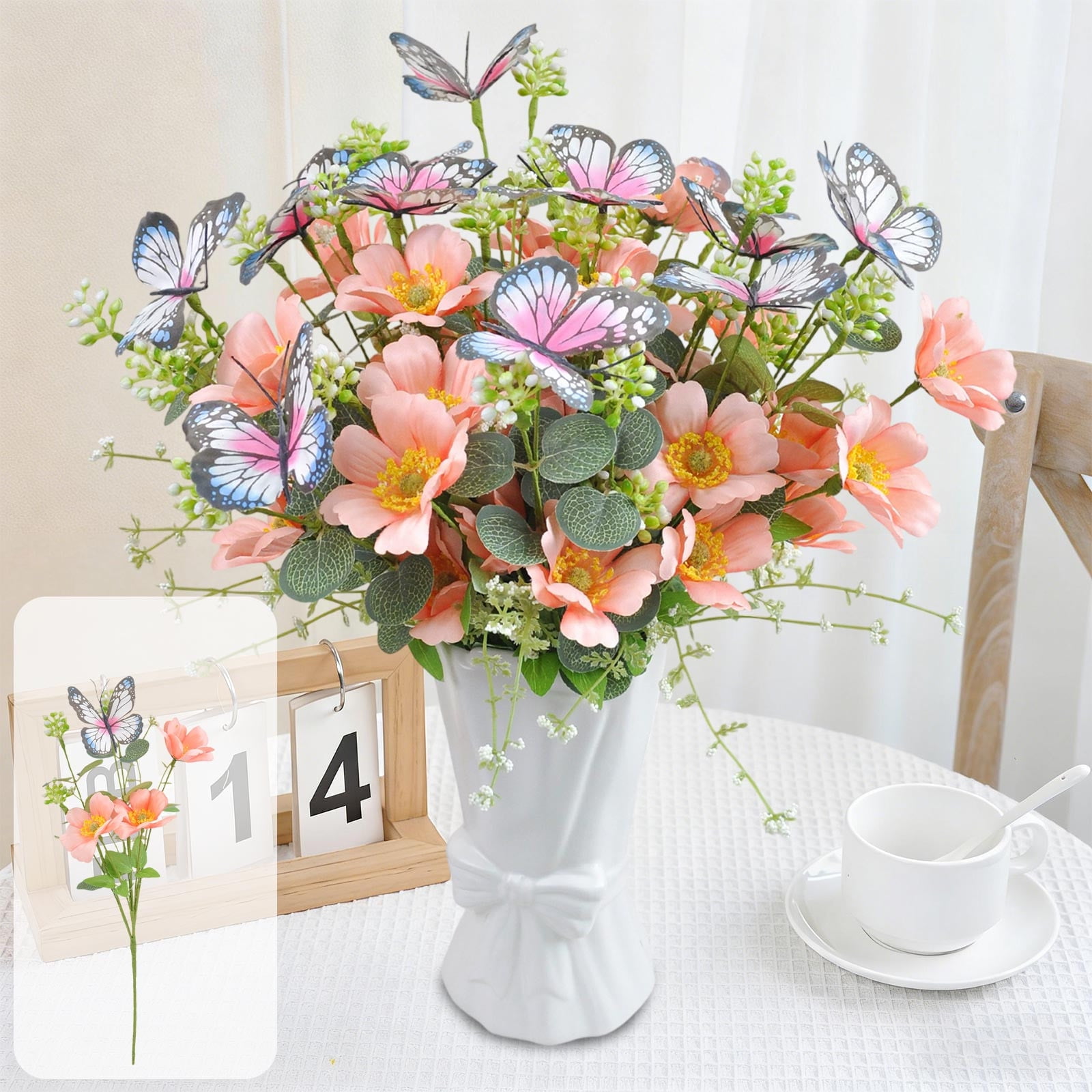 Artificial Simulation Bouquet, Small Fresh Fake Flower Arrangement ...