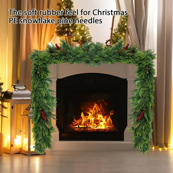 Artificial Simulation Needles and Rattan Christmas Decoration, PE Feel ...