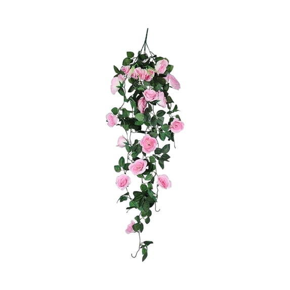 Artificial Simulation Rose Vines Wall Mounted Fake Hanging Green Leaves ...
