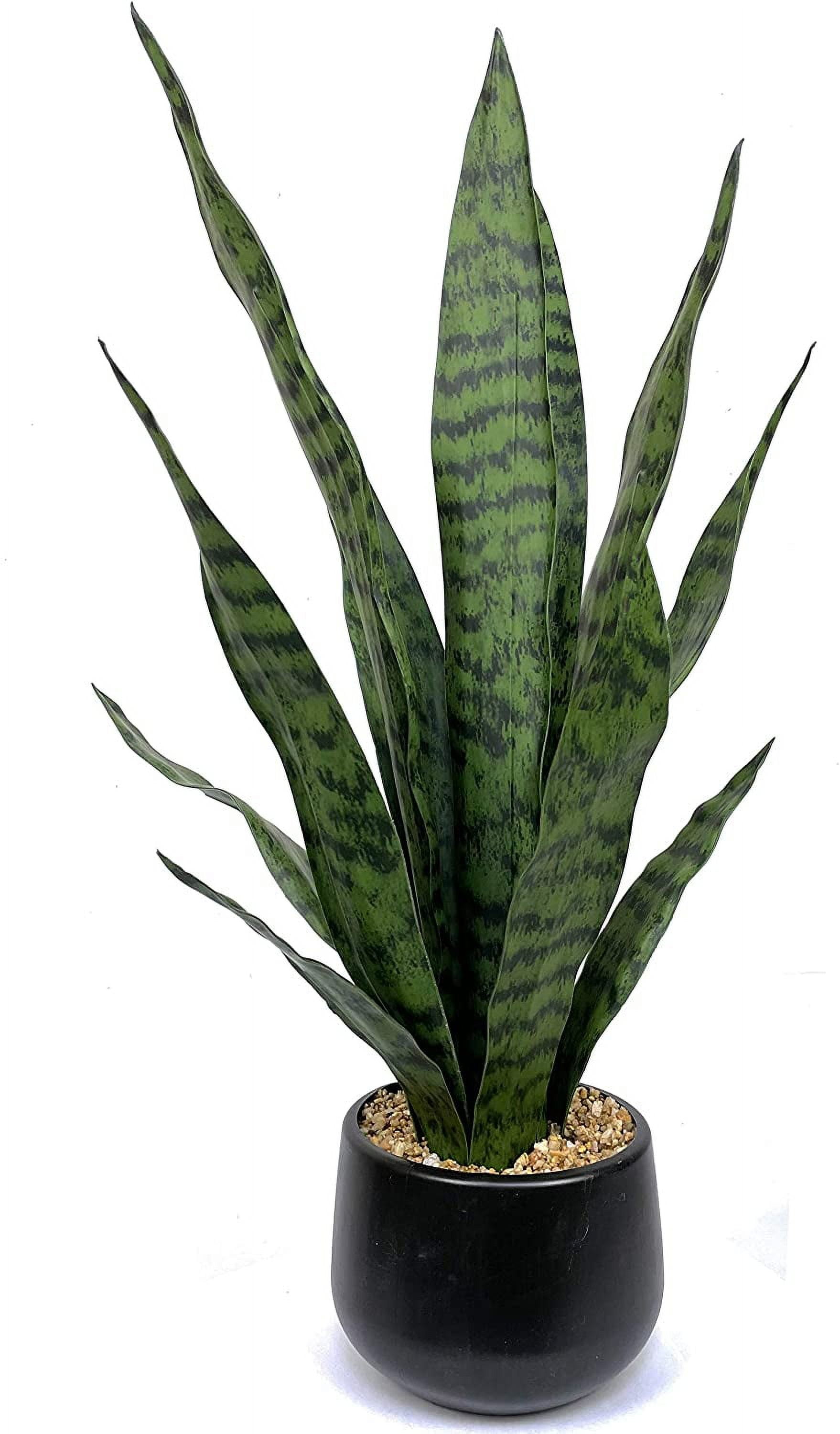 Artificial Snake Plant 22.5" Faux Agave Fake Sansevieria Artificial ...