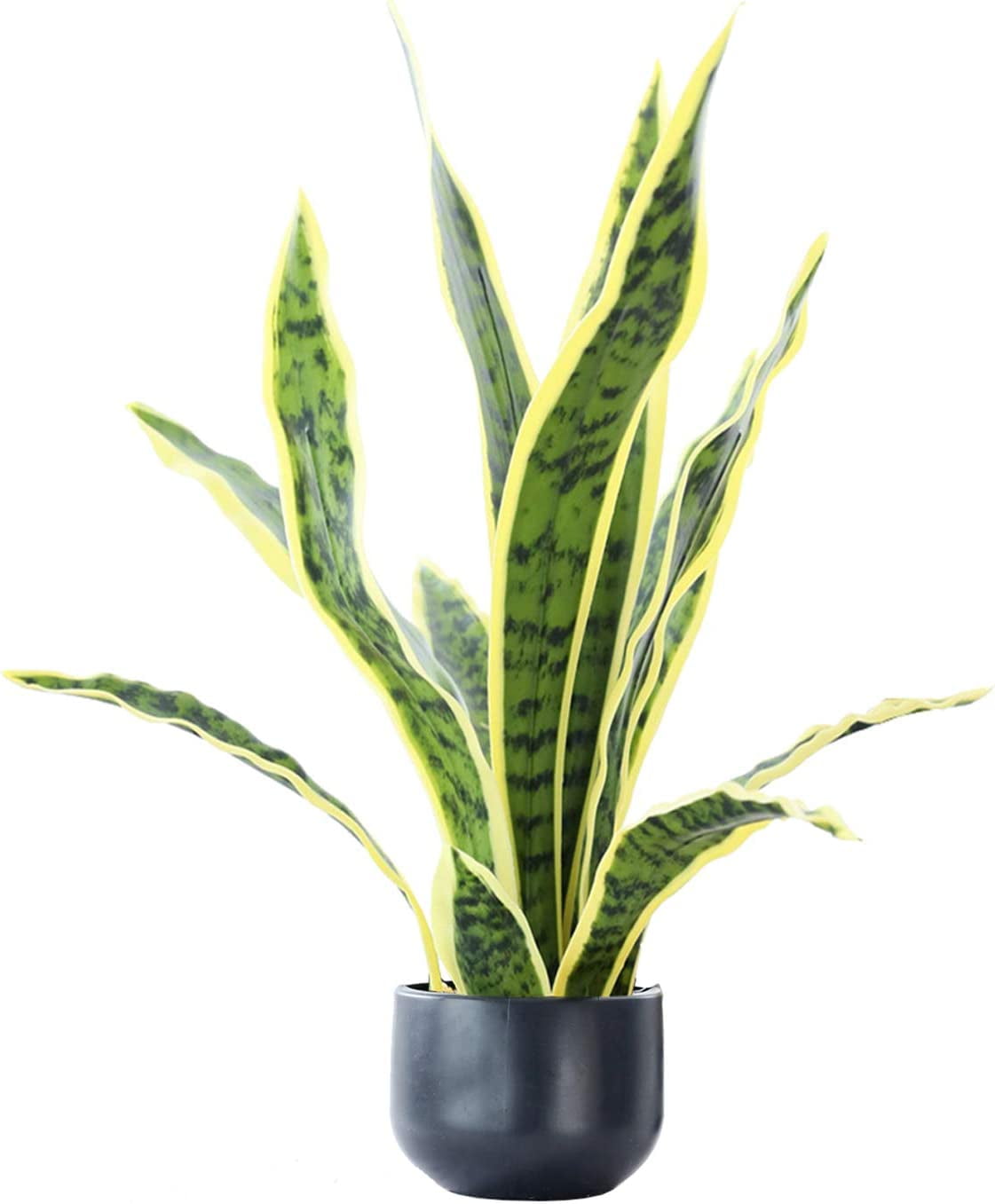 Artificial Snake Plant 22 Inch Fake Sansevieria Fake Agave Potted ...