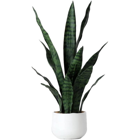 Artificial Snake Plant 22 Inch Fake Sansevieria Fake Agave Potted ...