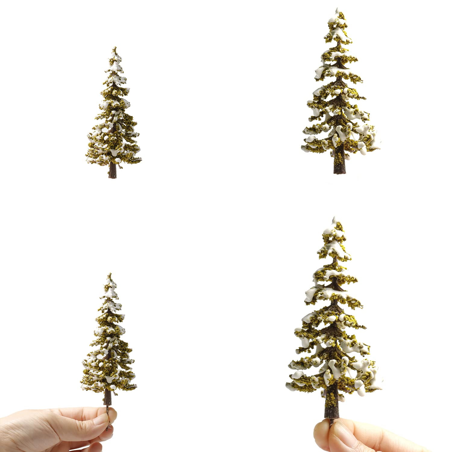Artificial Snow Flocked Spruce Miniature Bush Trees Model Trees Model Bush Diorama Tree for DIY ...