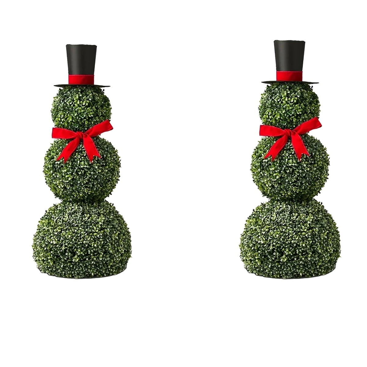Artificial Snowman Topiary - 25.6Inch Christmas Snowman Shaped Topiary ...