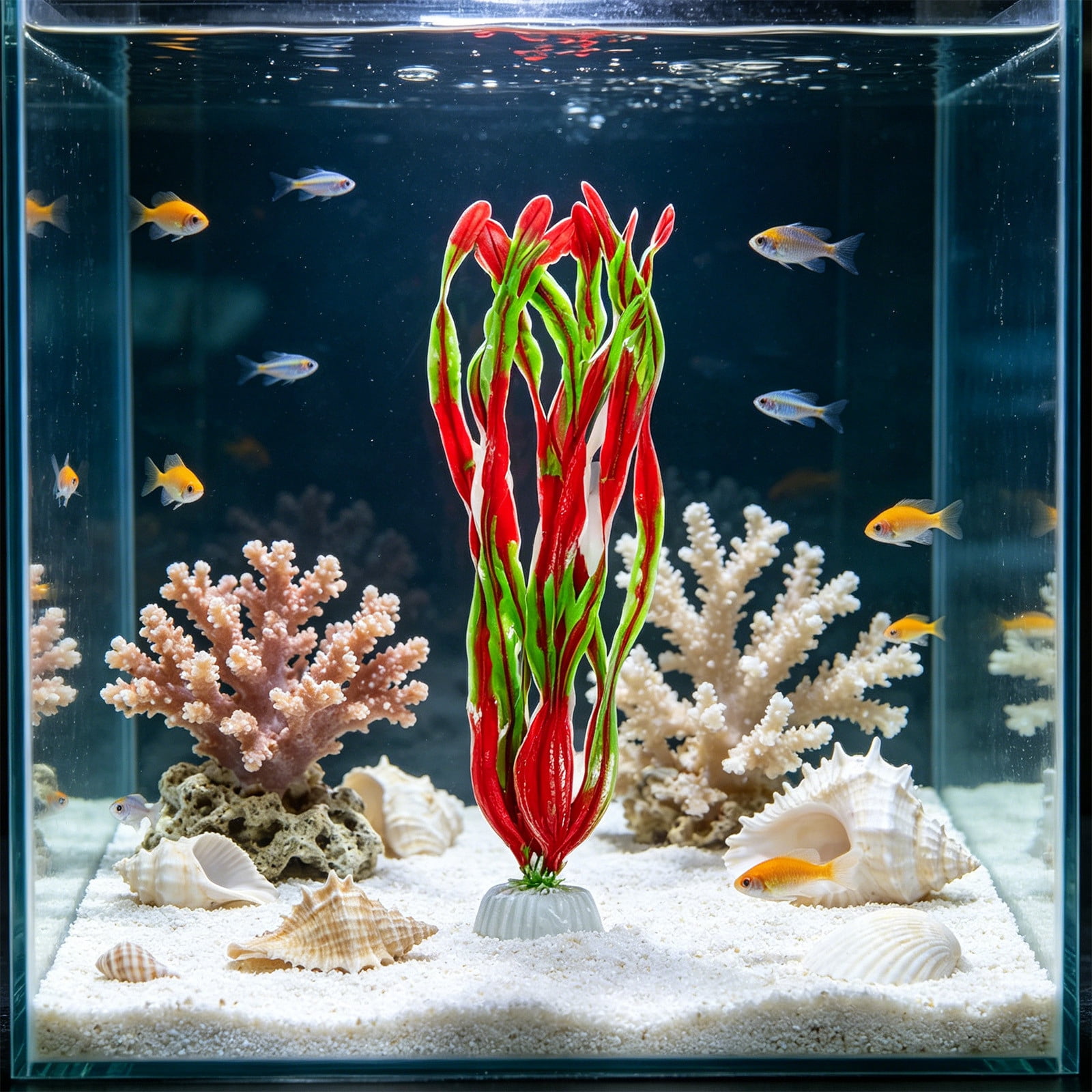 Artificial Soft Seaweed Aquarium Plant Realistic Plastic Water Kelp ...