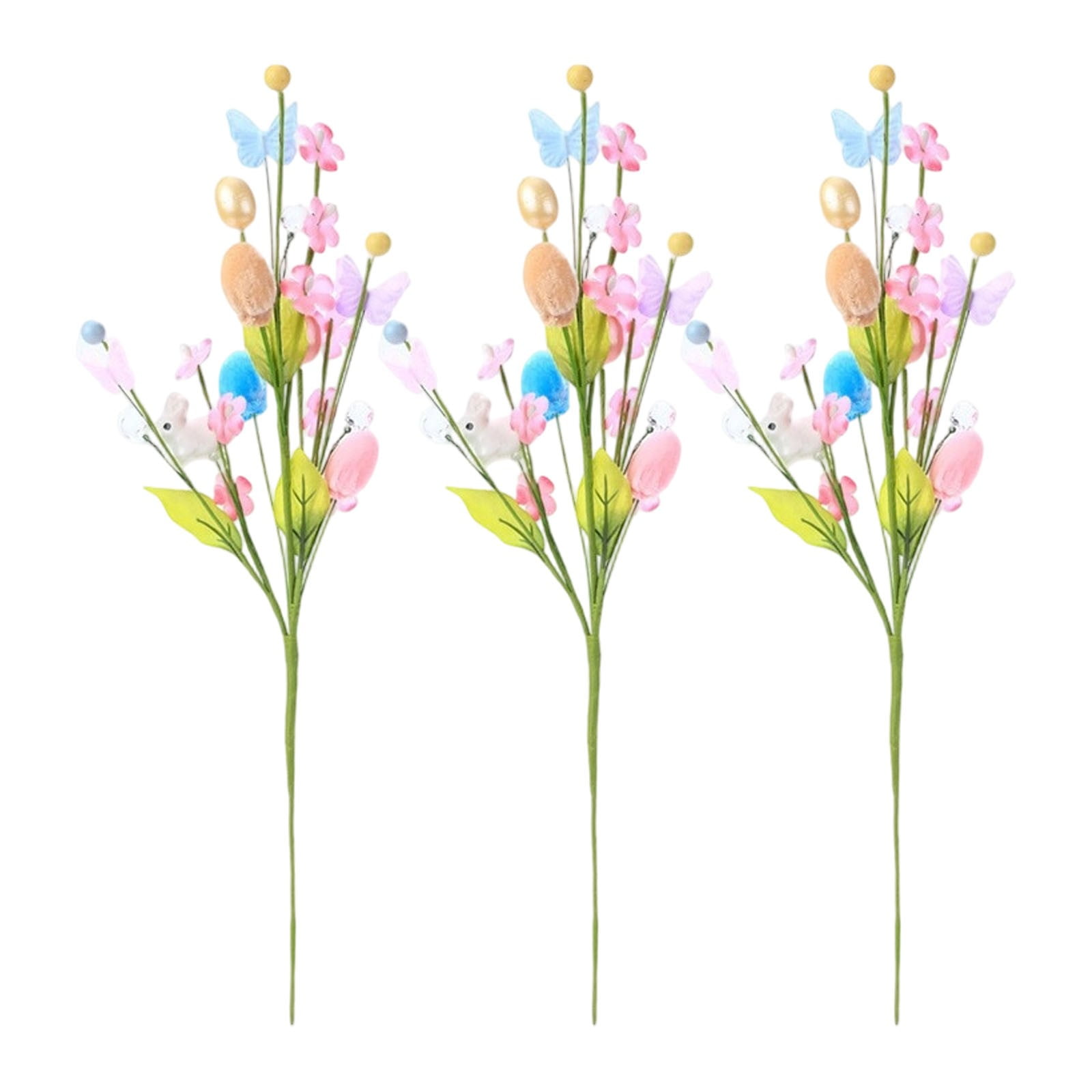 Artificial Sprays With Easters Eggs Berries Decorative Spring Speckled ...