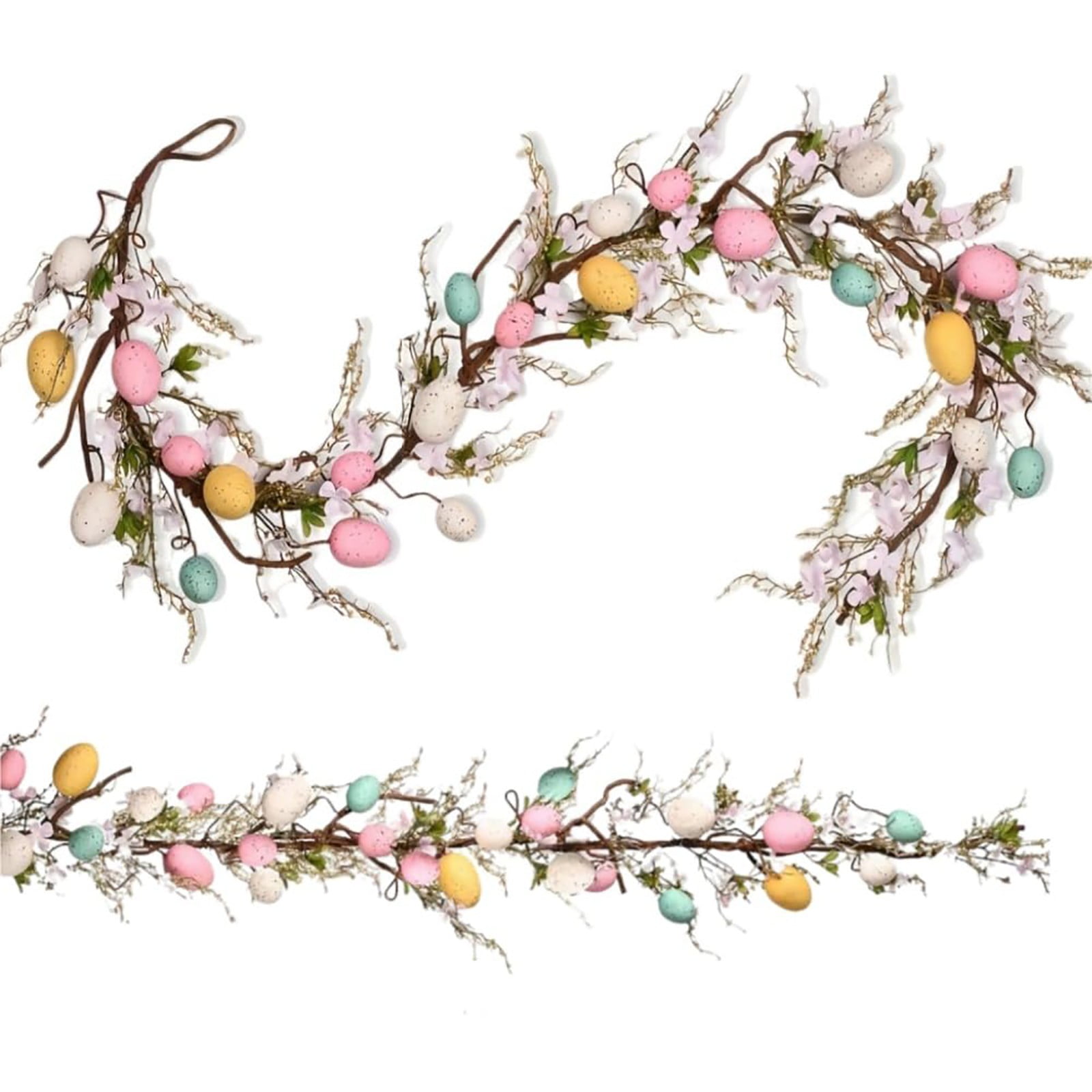 Artificial Spring Floral Garland with Easter Egg for Mantle Easter ...