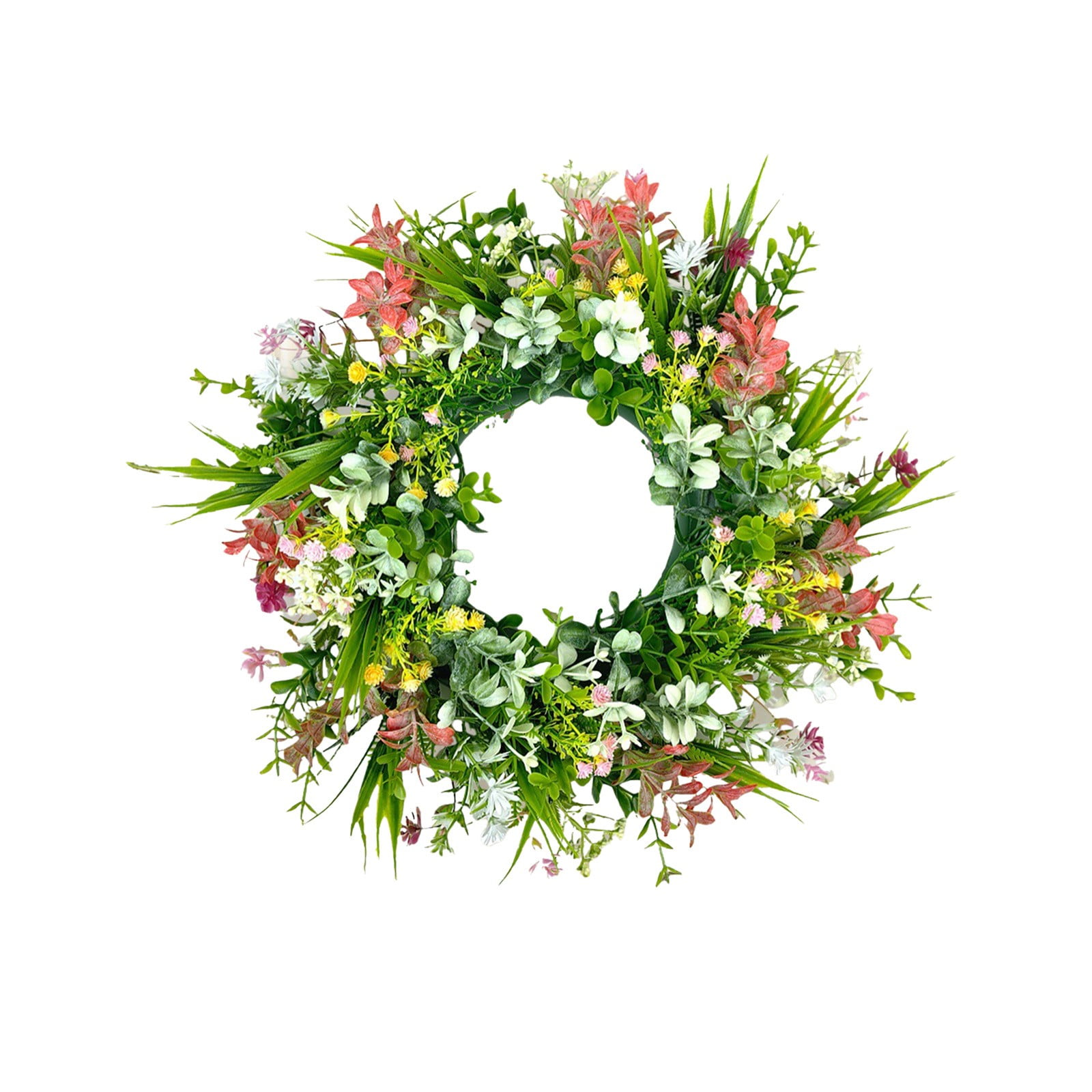 Artificial Spring Flower Wreath, Colorful Decorative Wreath for Front ...