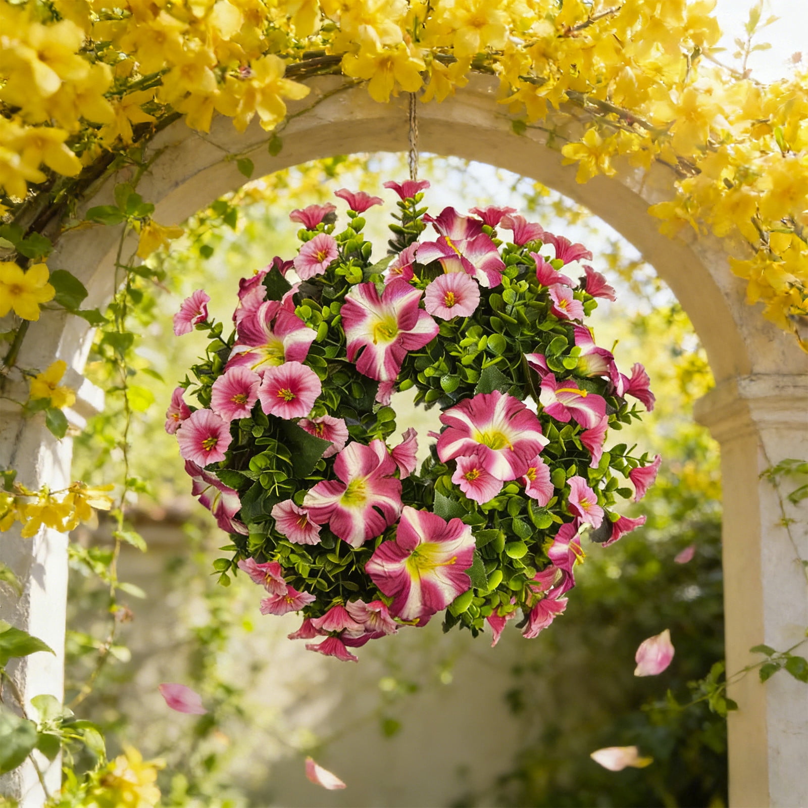 Artificial Spring Winter Door Wreath | Multicolor Plastic Greenery, 15. ...