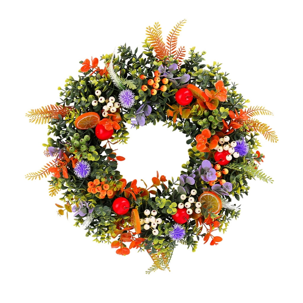 Artificial Spring Wreath 17.7Inch Wreath for Front Door Garden ...