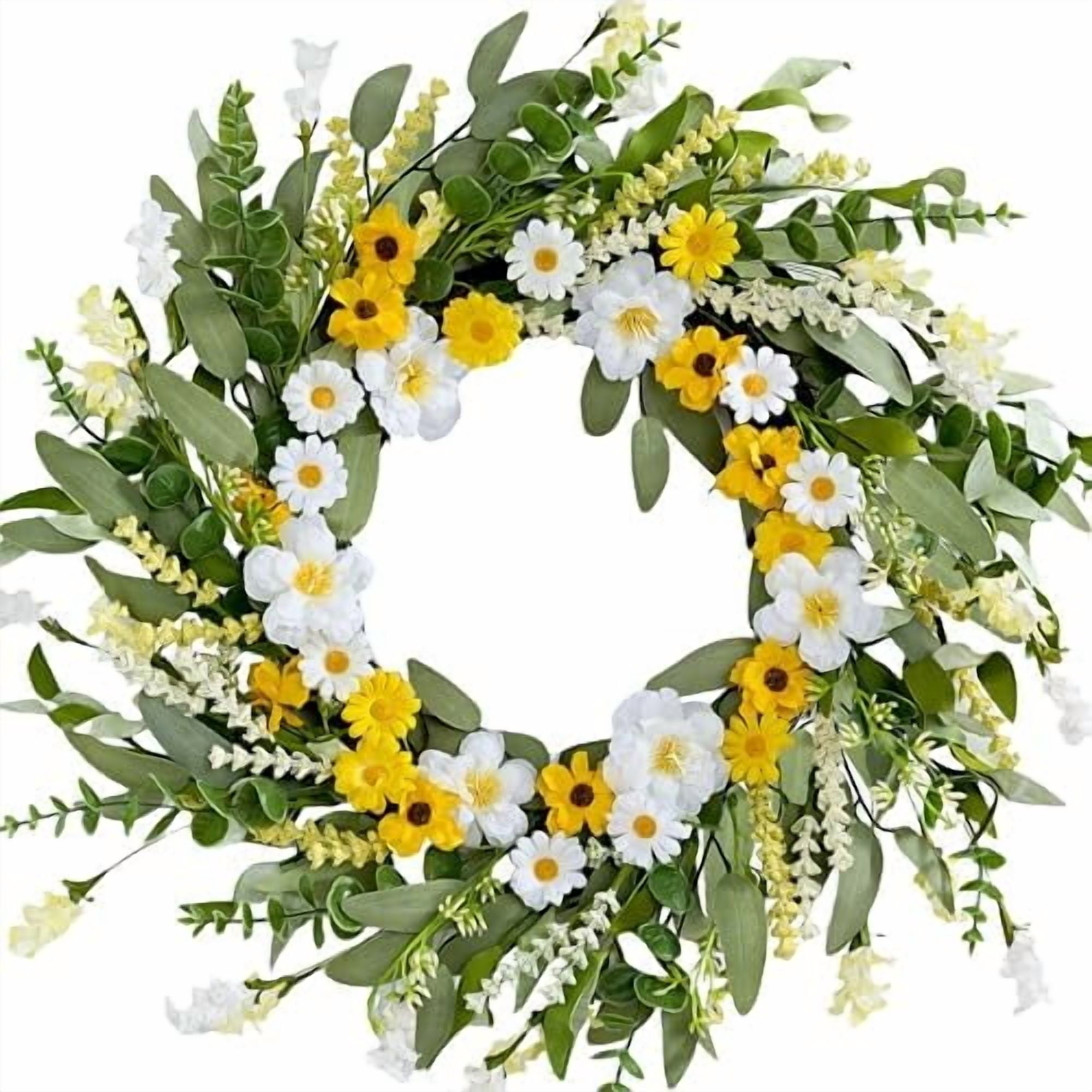 Artificial Spring Wreath 22 Inch Spring Wreaths for Front Door Summer ...