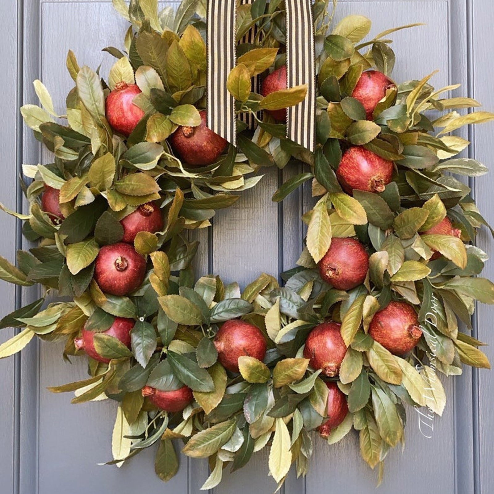Artificial Spring Wreath with Lights Decorated with Pine Cones Berry ...