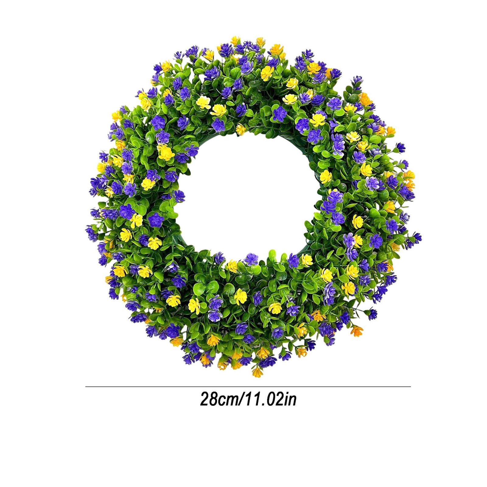 Artificial Spring Wreath - Plastic Colorful Leaf Wreath for Spring ...