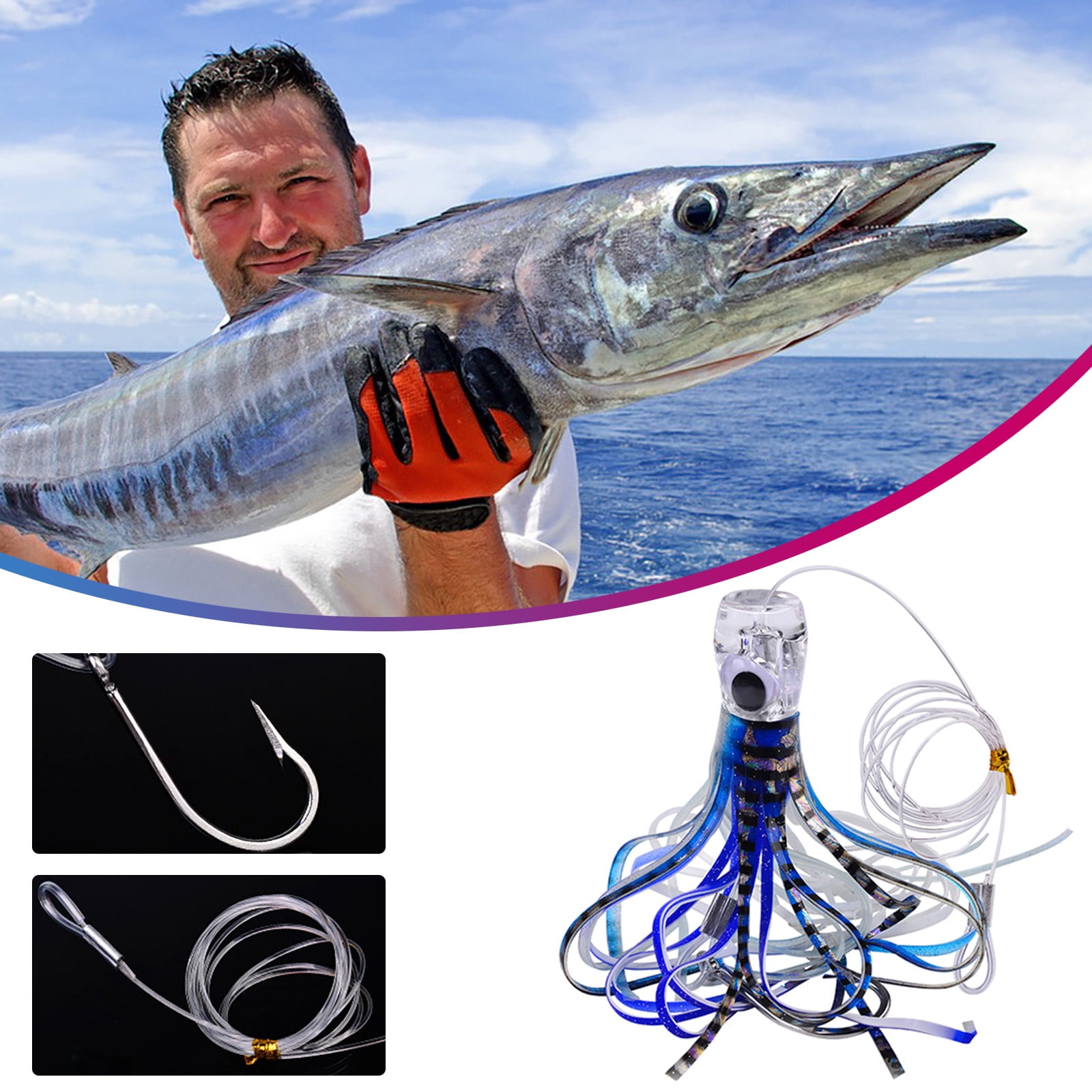 Artificial Squid Lures for Marine Fishing, Soft Plastic Resin Imitation ...