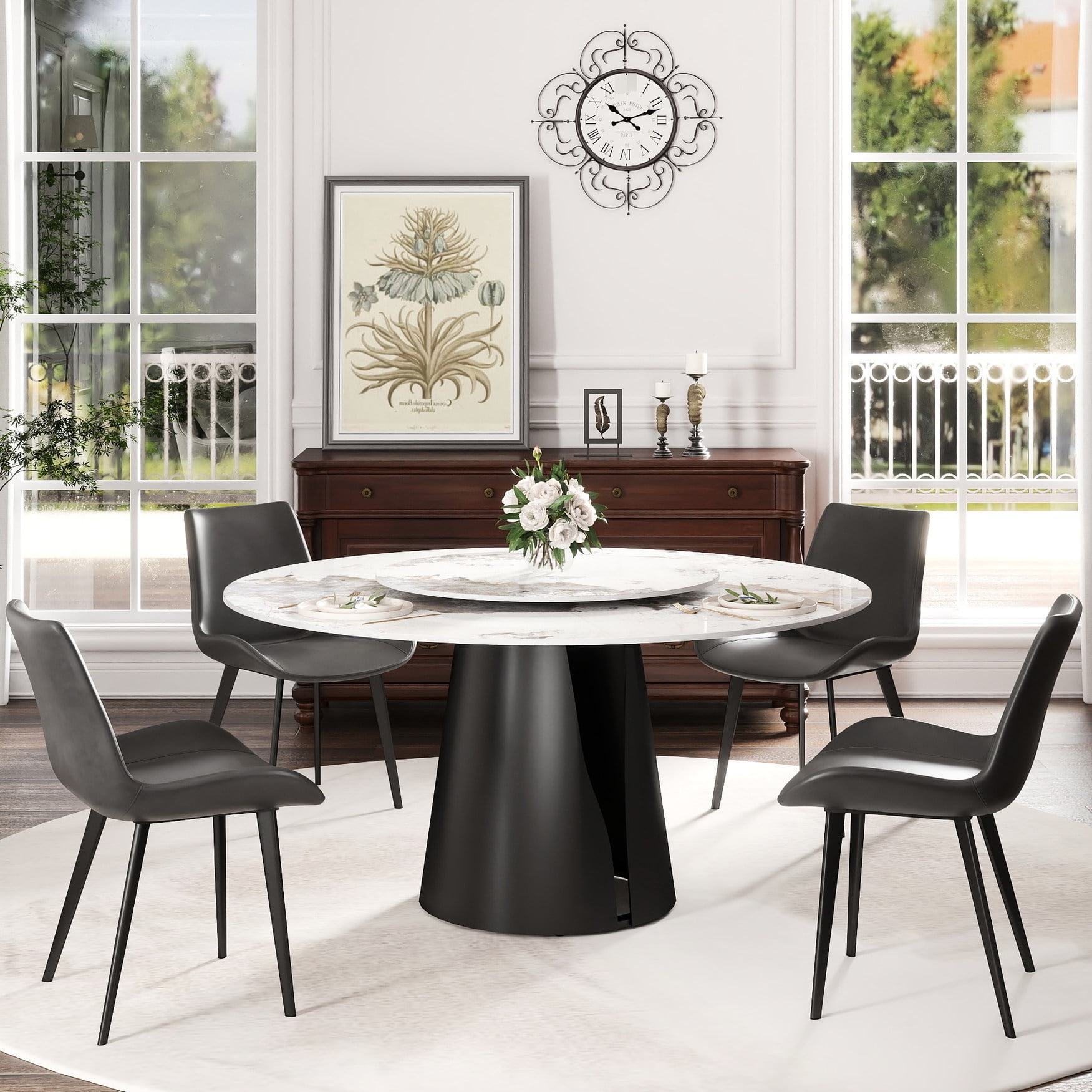 Artificial Stone Round Dining Table | Used in Family Gatherings with ...