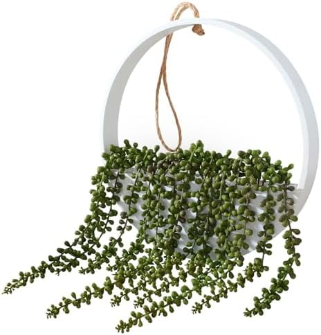 Artificial Succulents Hanging Plants 20.1'' Fake String of Pearls in ...